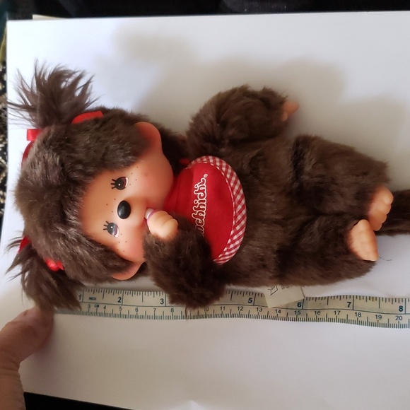 Sekiguchi | Toys | Vintage Monchhichi Plush Doll Monkey Girl Red Bib ...
